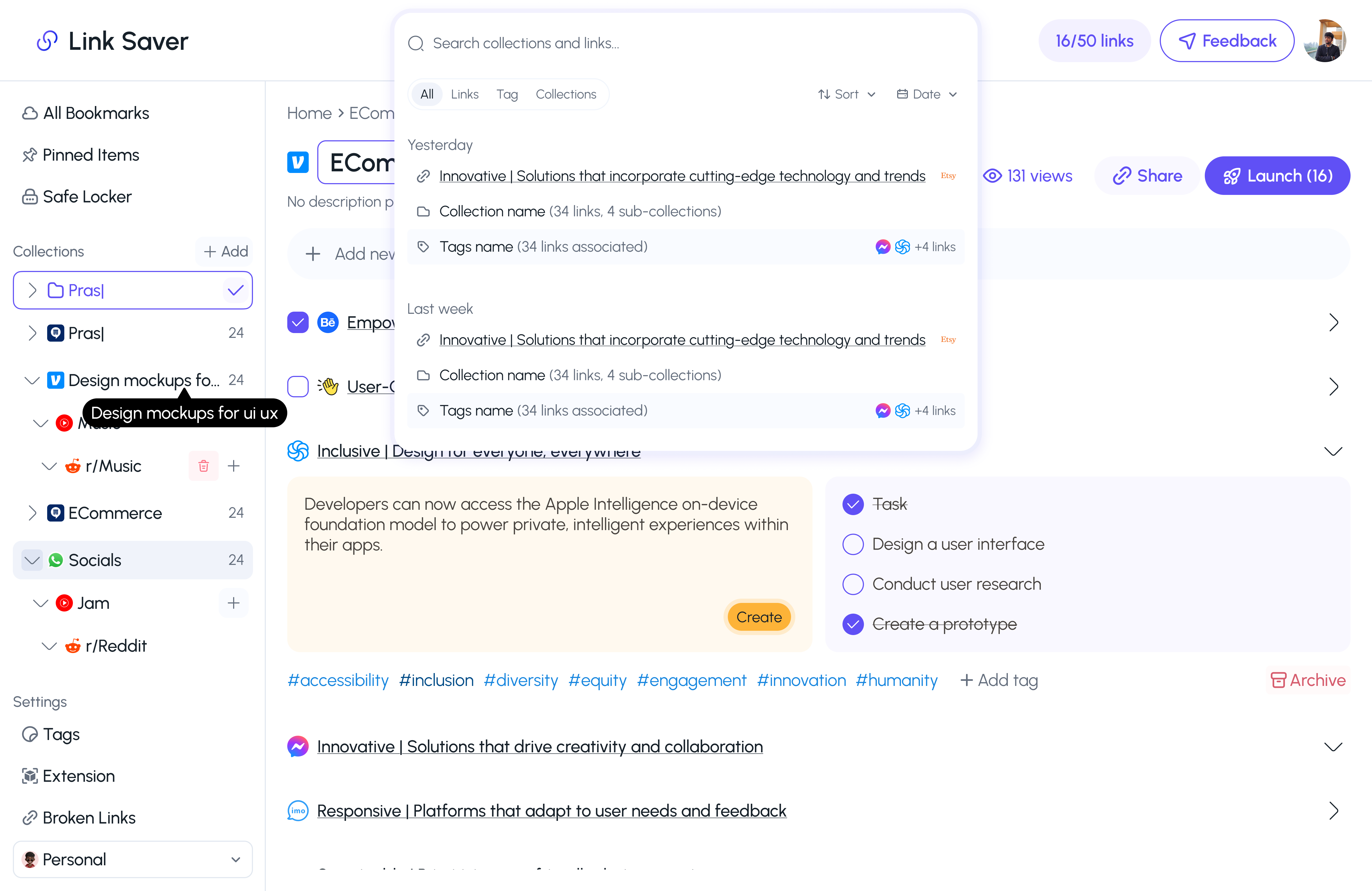 Link Saver | Smart Bookmark Manager for Power Users